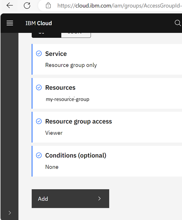 Create access group and assign permissions for creating a Red Hat OpenShift cluster on IBM Power ...