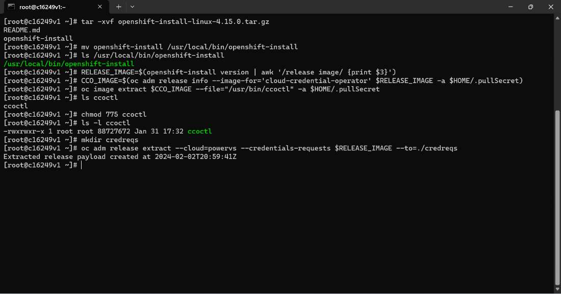 Retrieve CCO utility (ccoctl) image and generate manifests for ...